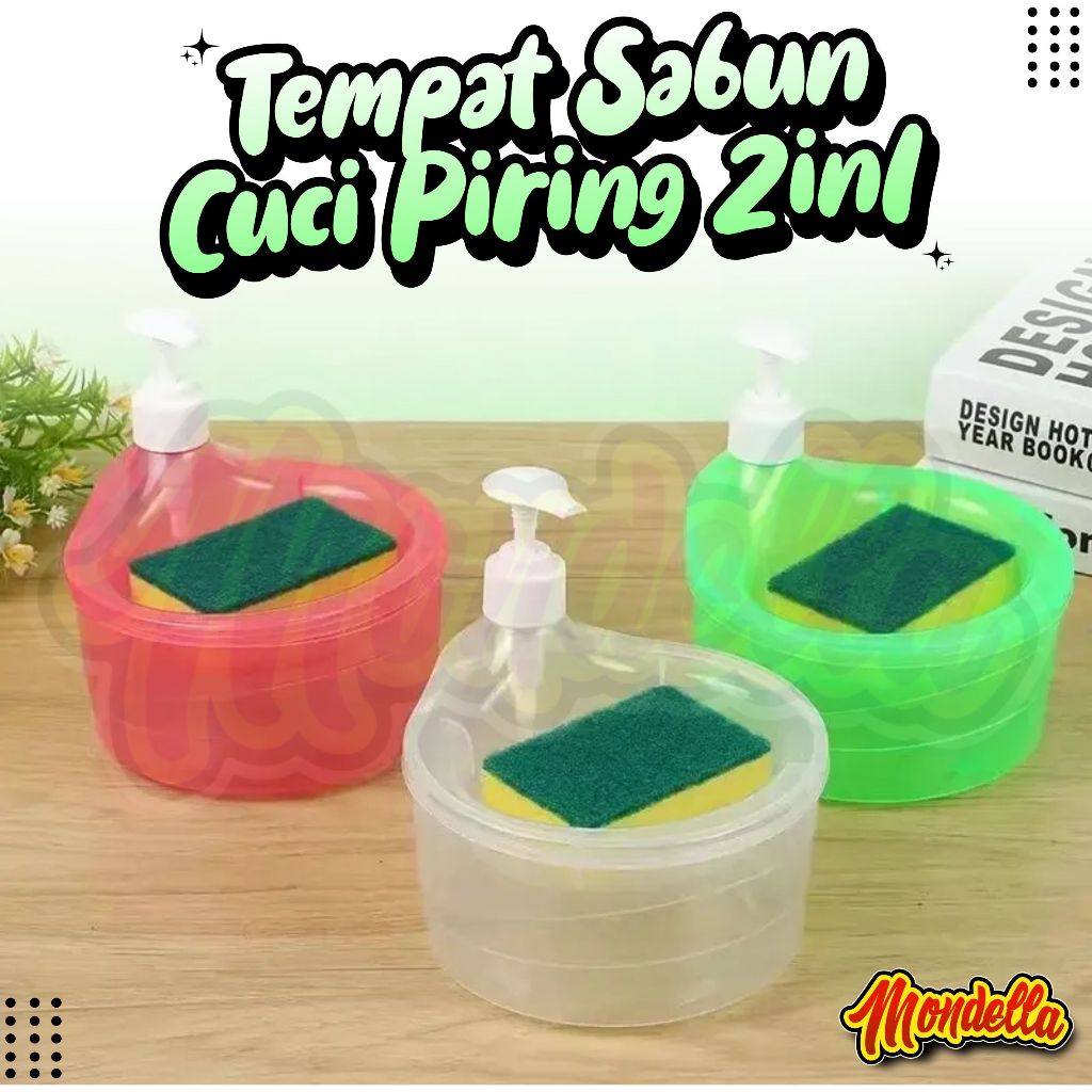 Jual Tempat Sabun Cuci Piring 2IN1 Free Spons Wadah Tempat Sabun Cair ...