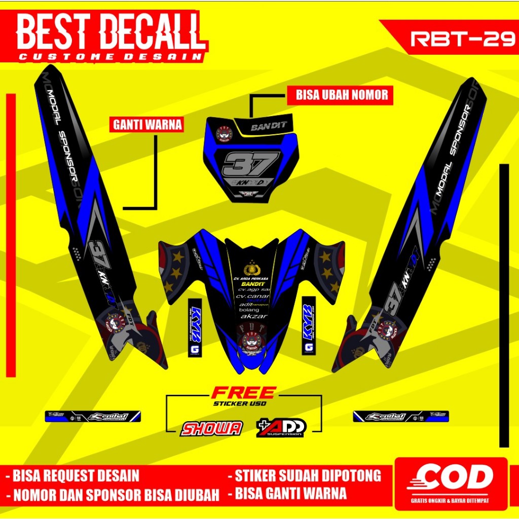 Jual DECAL RBT BODY JUPITER YAMAHA VEGA NEW FULL BODY DEKAL STICKER ...