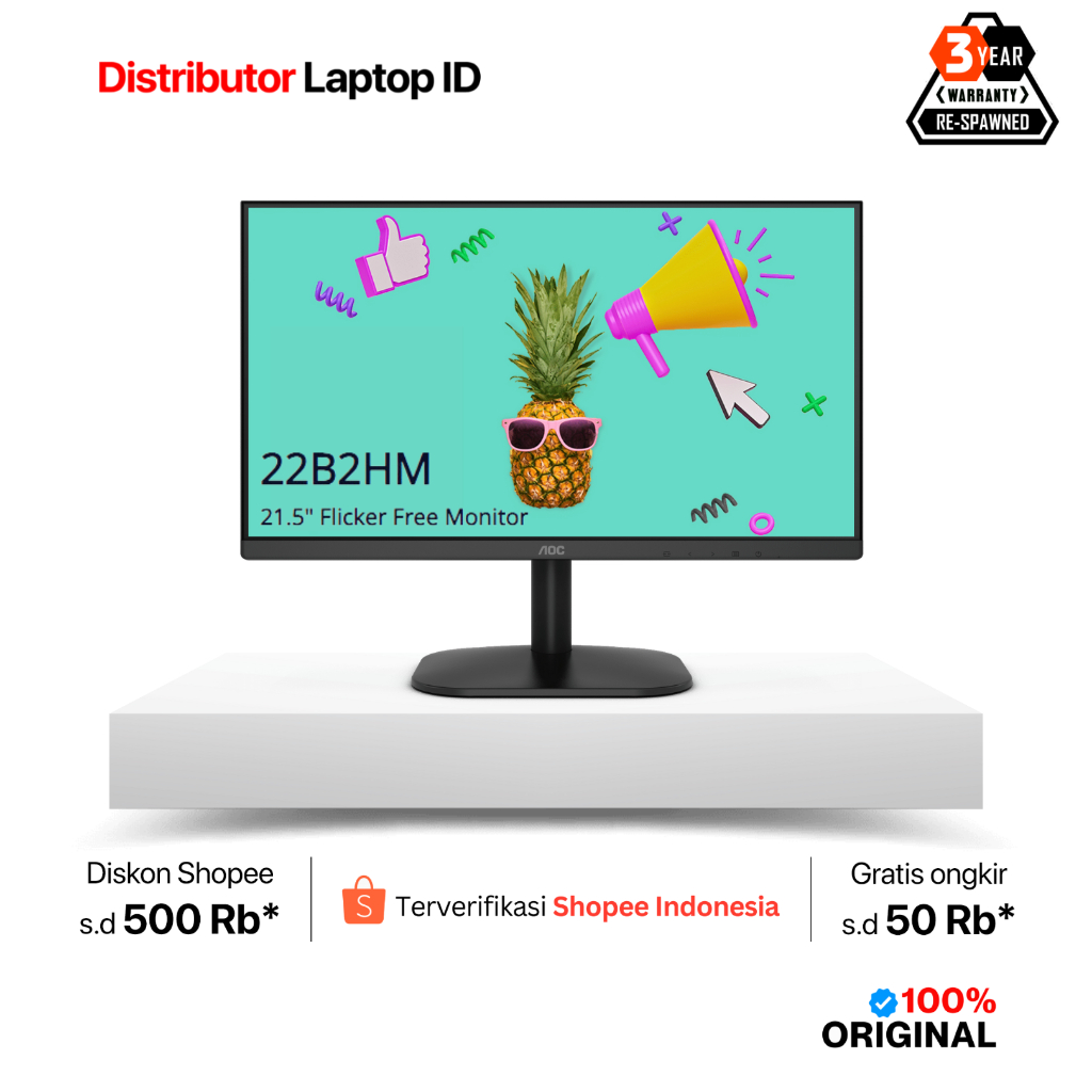 Jual Monitor AOC 22B2HM 21.5" Ultra Slim FHD HDMI VA | Shopee Indonesia