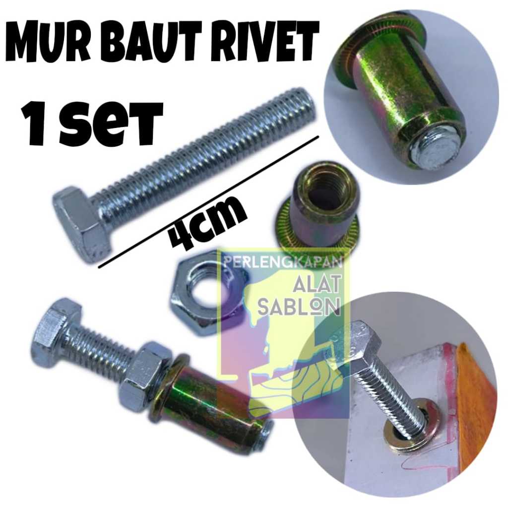 Jual MUR BAUT RIVET 1 SET SCREEN ALUMUNIUM SABLON | Shopee Indonesia