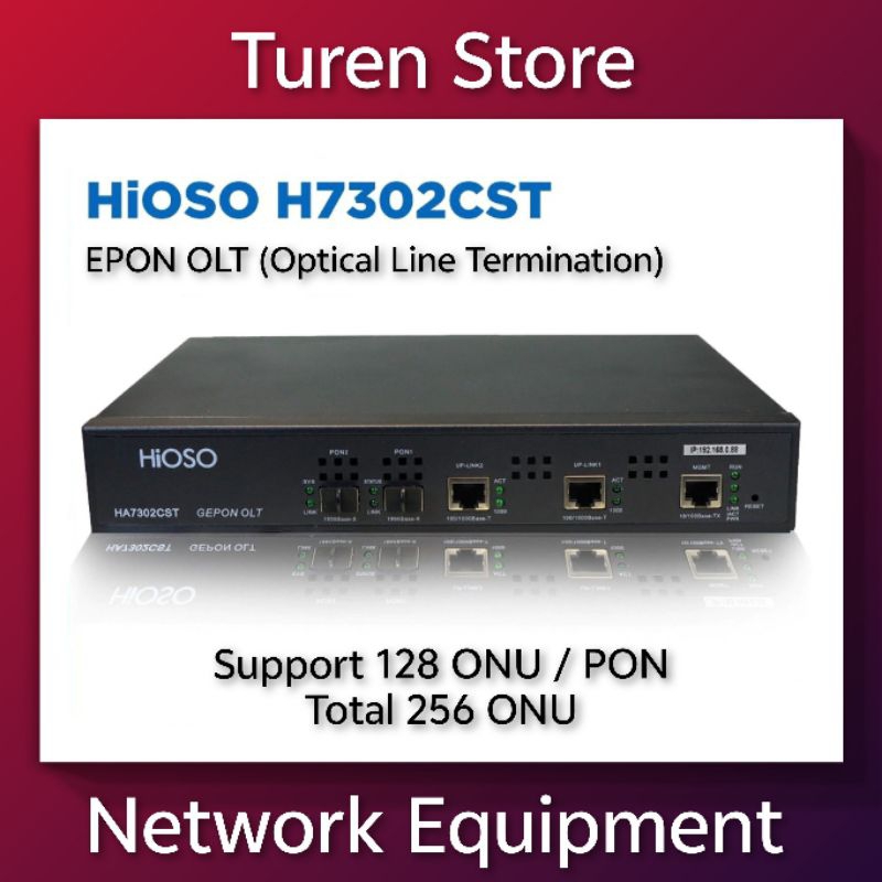 Jual OLT EPON 2 PON HIOSO HA7302CST tanpa SFP atau dengan SFP 7dB 8dB ...