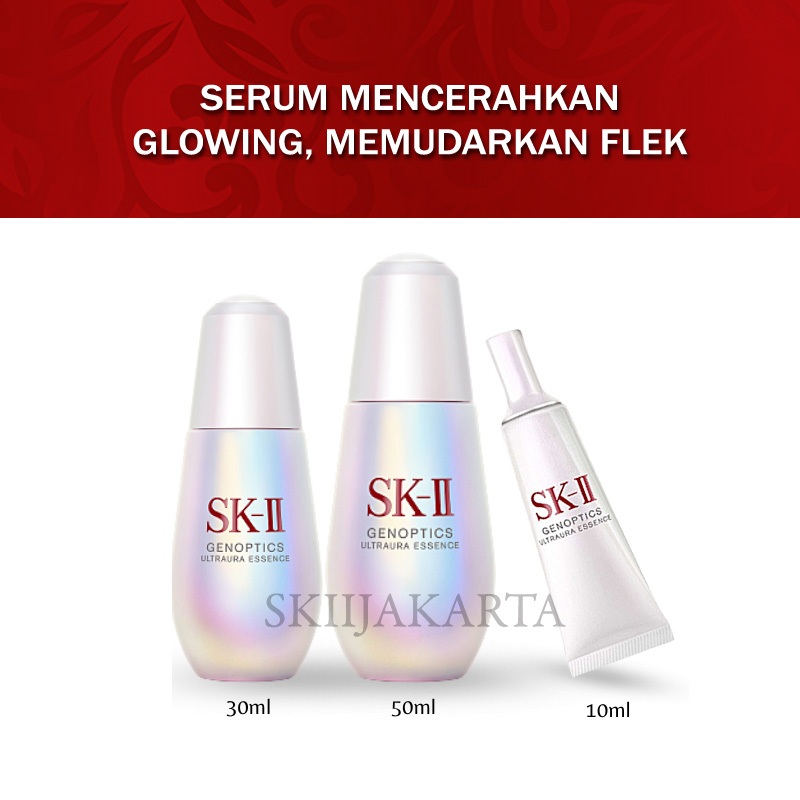 Jual SK-II SKII SK II SK GENOPTICS ULTRAURA ULTRA AURA ESSENCE GLOWING BRIGTHENING MENCERAHKAN ...