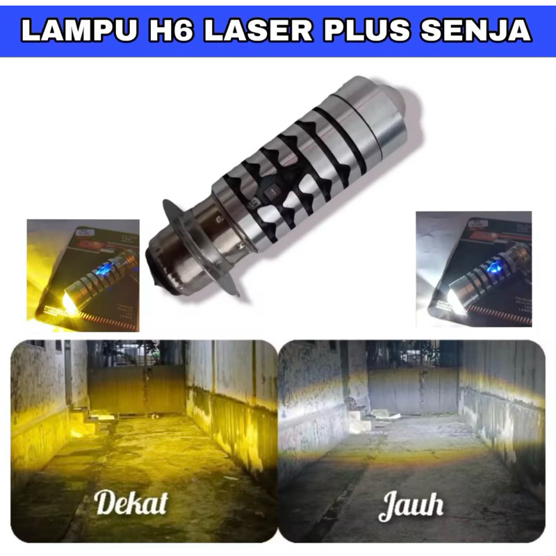 Jual Lampu Utama LED H6 Laser Jauh Dekat PutihKuning Plus Senja Biru AC DC | Shopee Indonesia