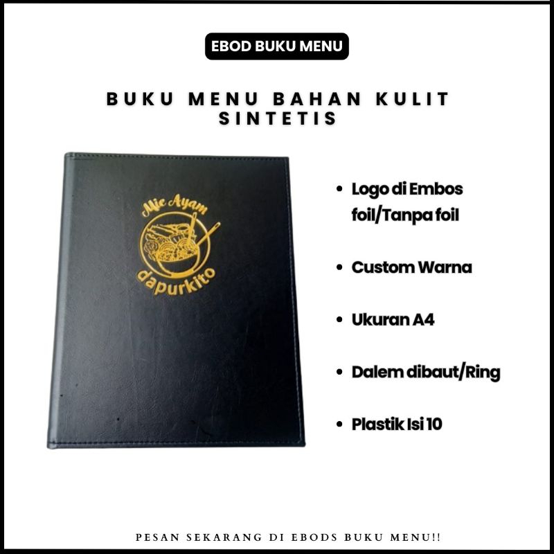 Jual Cover Buku Menu Costum Logo Ukuran A4/A5 | Shopee Indonesia