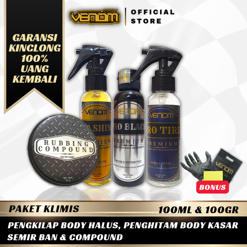 Jual Paket Klimis Penghitam body motor pengkilap body motor semir ban ...