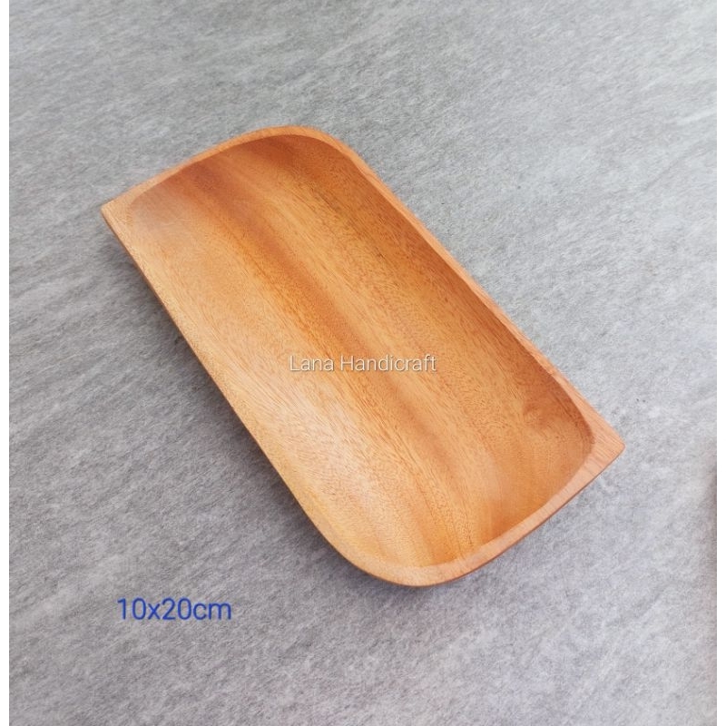 Jual piring kayu/piring saji/piring sushi/piring ketupat kayu mahoni ...