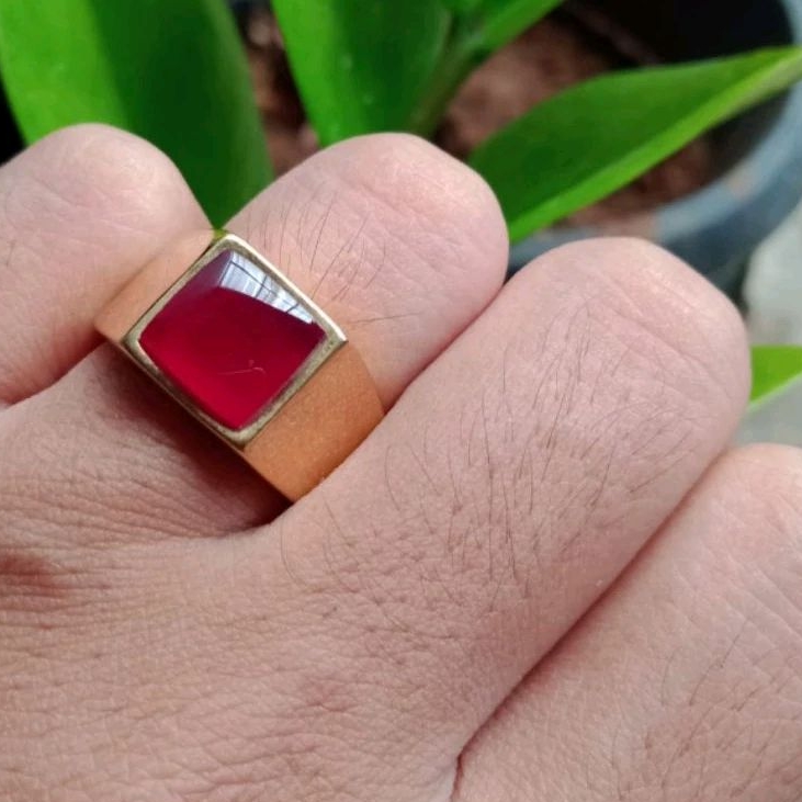 Jual Cincin batu akik red Baron kotak minimalis | Shopee Indonesia