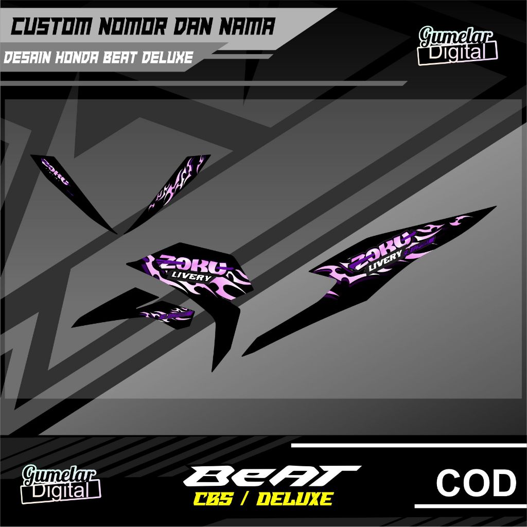 Jual STRIPING SIMPEL HONDA BEAT DELUXE BEAT STREET MOTIF ZOKU LIVERY ...
