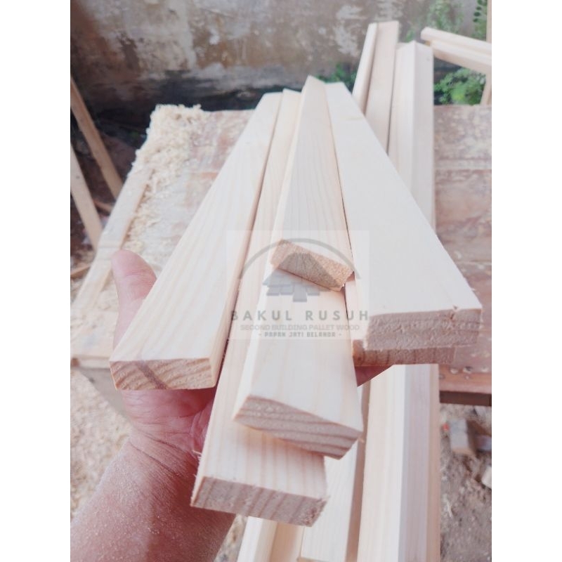 Jual lis reng kayu papan kayu jati belanda lis dinding 4x120 cm ...