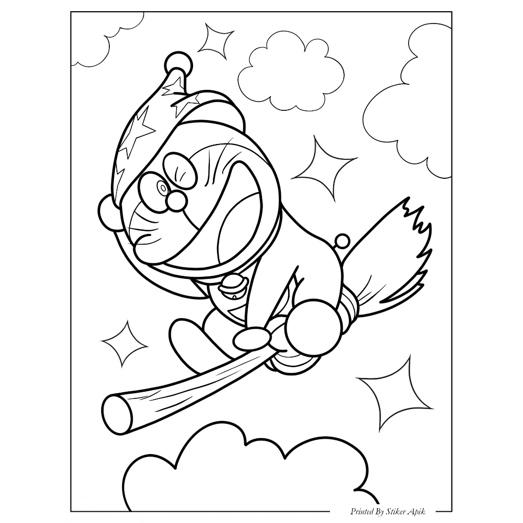 Jual Kertas Gambar Mewarnai Tema Doraemon Worksheet Coloring Paper ...