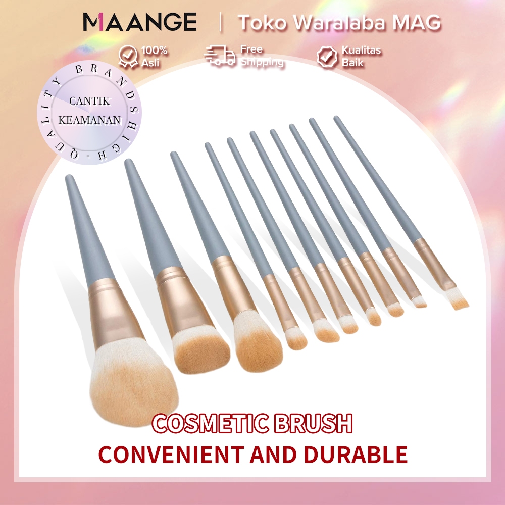 Jual MAANGE Kuas Makeup Set Premium Brush Super Lembut 10 Buah Kuas ...