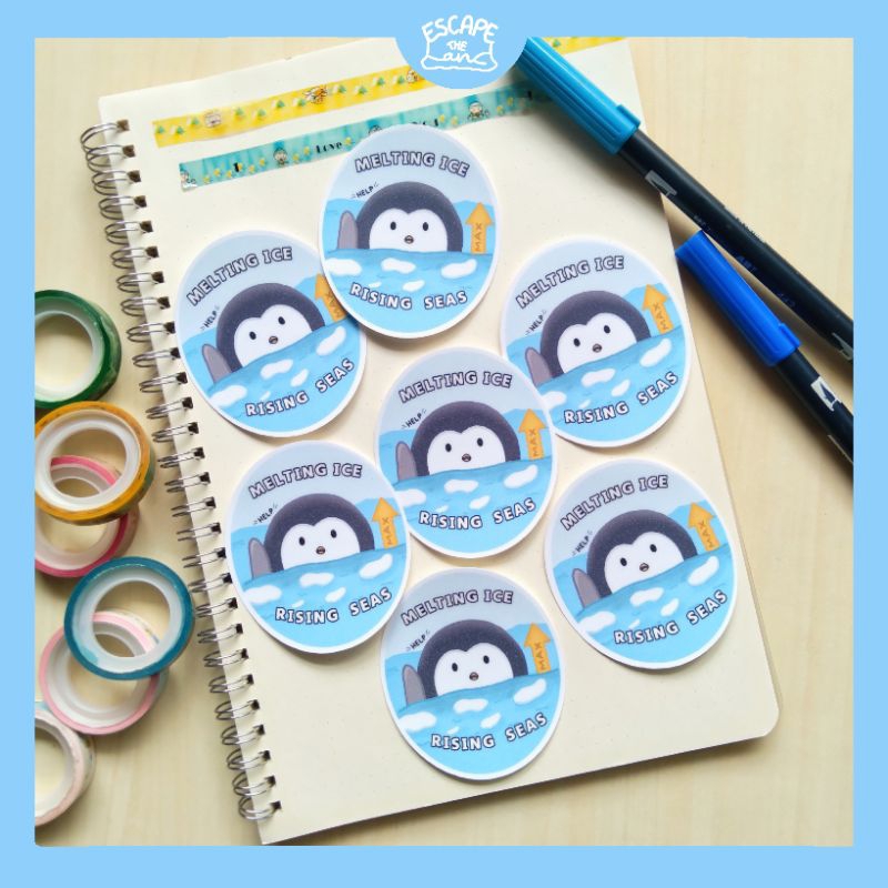 Jual Melting Ice Rising Seas Diecut Sticker | Stiker Bujo | Bullet ...