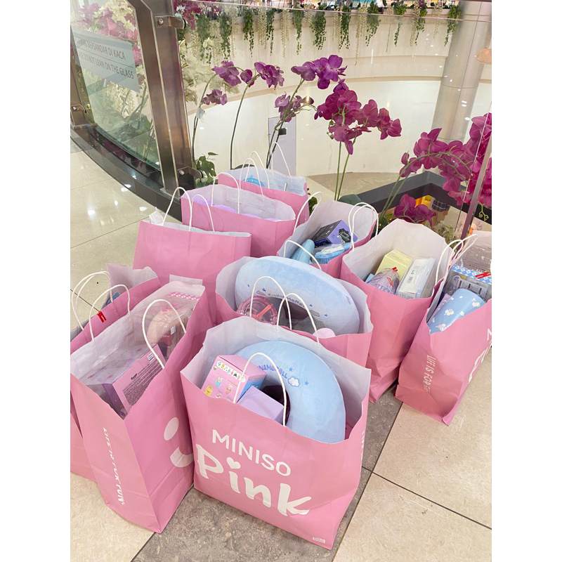 Jual PAPER BAG MINISO PINK | Shopee Indonesia
