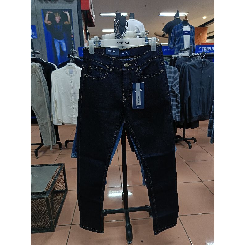 Jual Jeans Triple Slimfit/Reguler Stretch Black | Shopee Indonesia