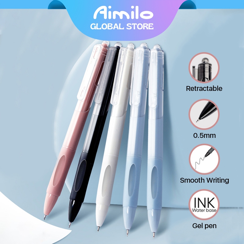 Jual Aimilo Gel Pen Pulpen Gel Retractable 4 Warna 0.5mm 1 PCS Alat ...