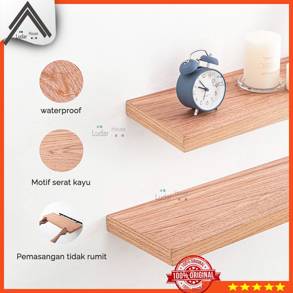Jual Rak Papan Ambalan Dinding Kayu ukuran 40 X 10 X 4 CM Floating ...