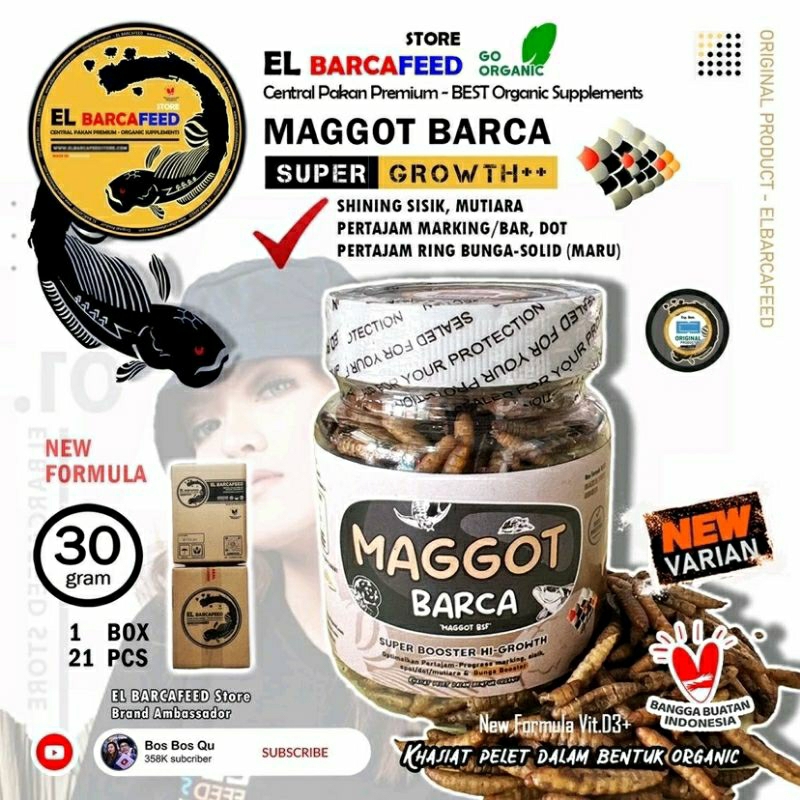 Jual MAGGOT BARCA SUPER GROWTH++ Maggot BSF Pakan Pelet Ikan Reptile ...