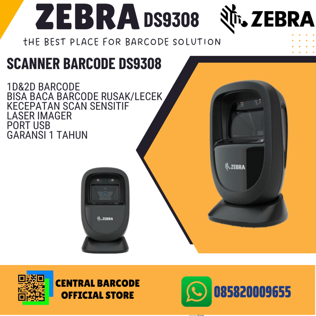 Jual Scanner Barcode Zebra DS9308 1D & 2D USB | Shopee Indonesia