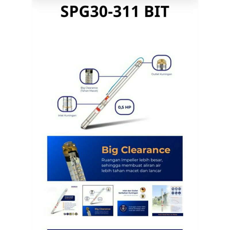Jual Submersible Shimizu SPG30-311 BIT / 0,5 HP | Shopee Indonesia