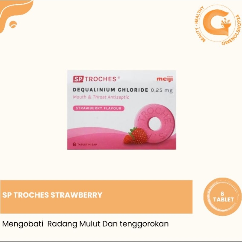 Jual SP Troches 6 Tablet Hisap Strawberry Meiji / Obat Sakit ...