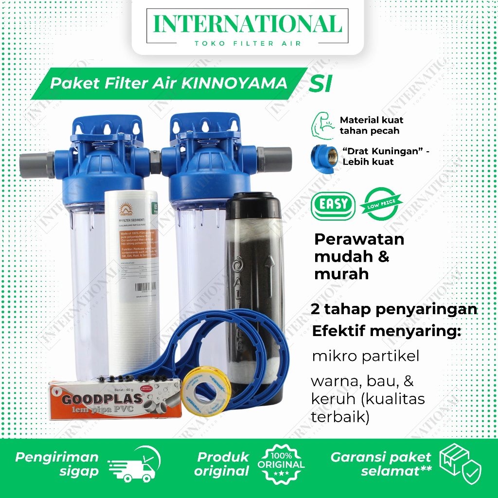 Jual Paket Filter Air Toren 2 tahap / Penjernih Air Sumur Bor Keruh Bau ...