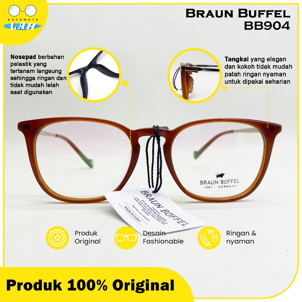 Jual Frame kacamata BRAUN BUFFEL BB904- 100% Asli | Shopee Indonesia