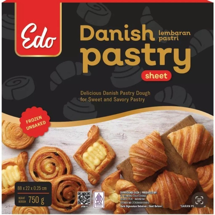 Jual EDO EDO DANISH PASTRY 750 GR | LEMBARAN ADONAN PASTRY | (ONLY GRAB ...