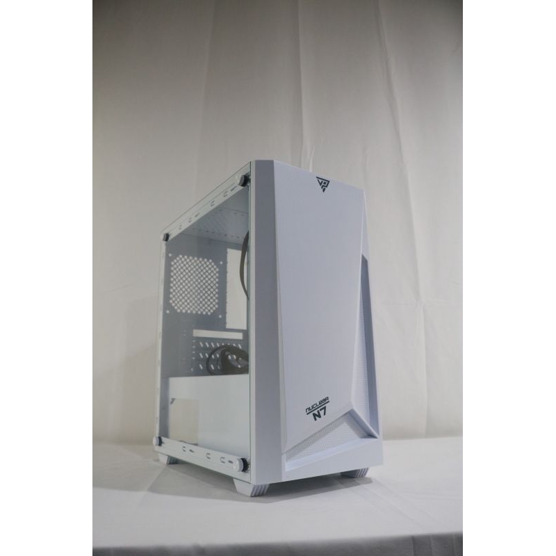 Jual Casing PC Gaming Varro Nuclear N7 White mATX Side Tempered Glass ...
