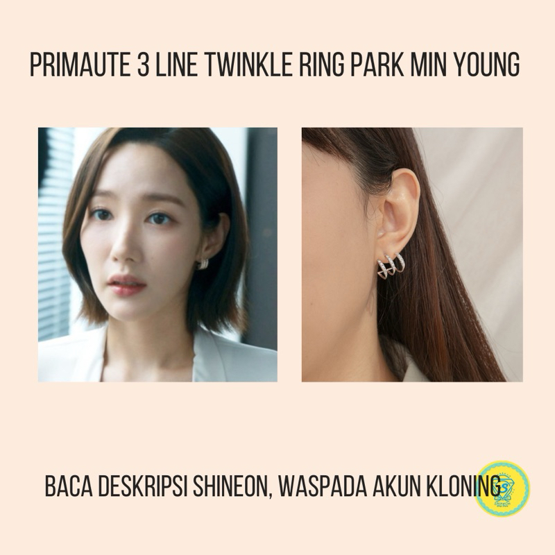 Jual [PRE ORDER] PRIMEURA 3 LINE TWINKLE RING ANTING PARK MIN YOUNG MARRY MY HUSBAND | Shopee ...