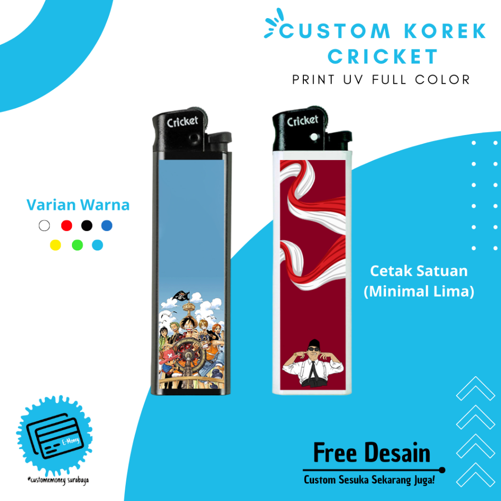 Jual Korek Api Custom Korek Cricket Cetak/Print UV Promosi/Souvenir ...