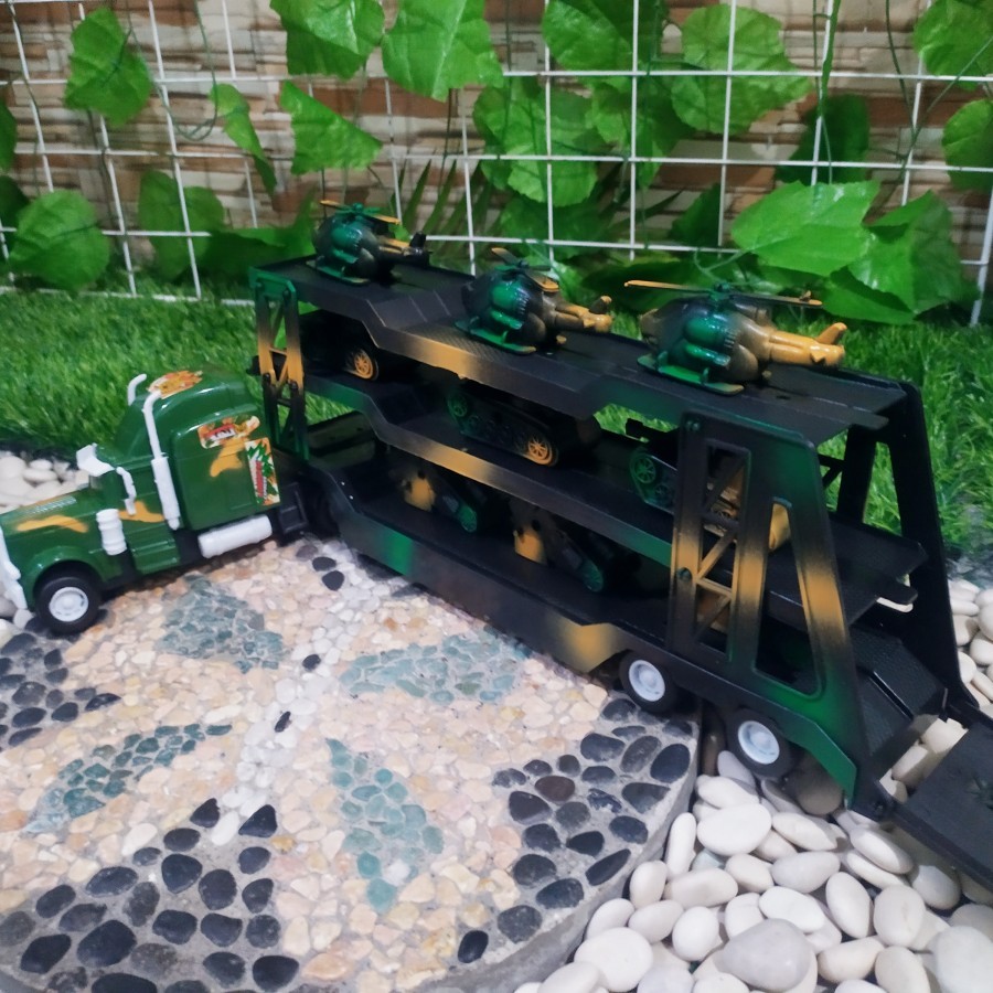 Jual diecastTruk Hauler Militer Army muatan tank ukuran jumbo | Shopee ...