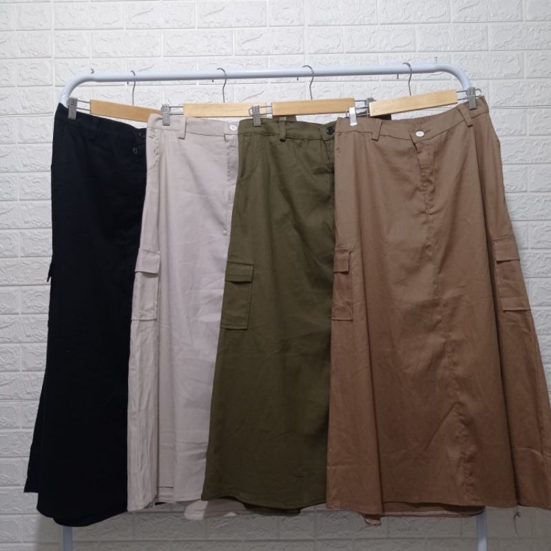 Jual ROK CARGO WANITA PANJANG | ROK KOREAN STYLE | ROK CARGO WANITA ...