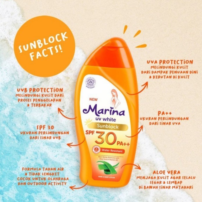 Jual Marina HBL UV White SPF 30/Sunblock SPF 30 | Shopee Indonesia