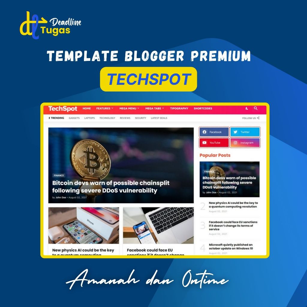 Jual Template Blogger Premium TechSpot | Shopee Indonesia