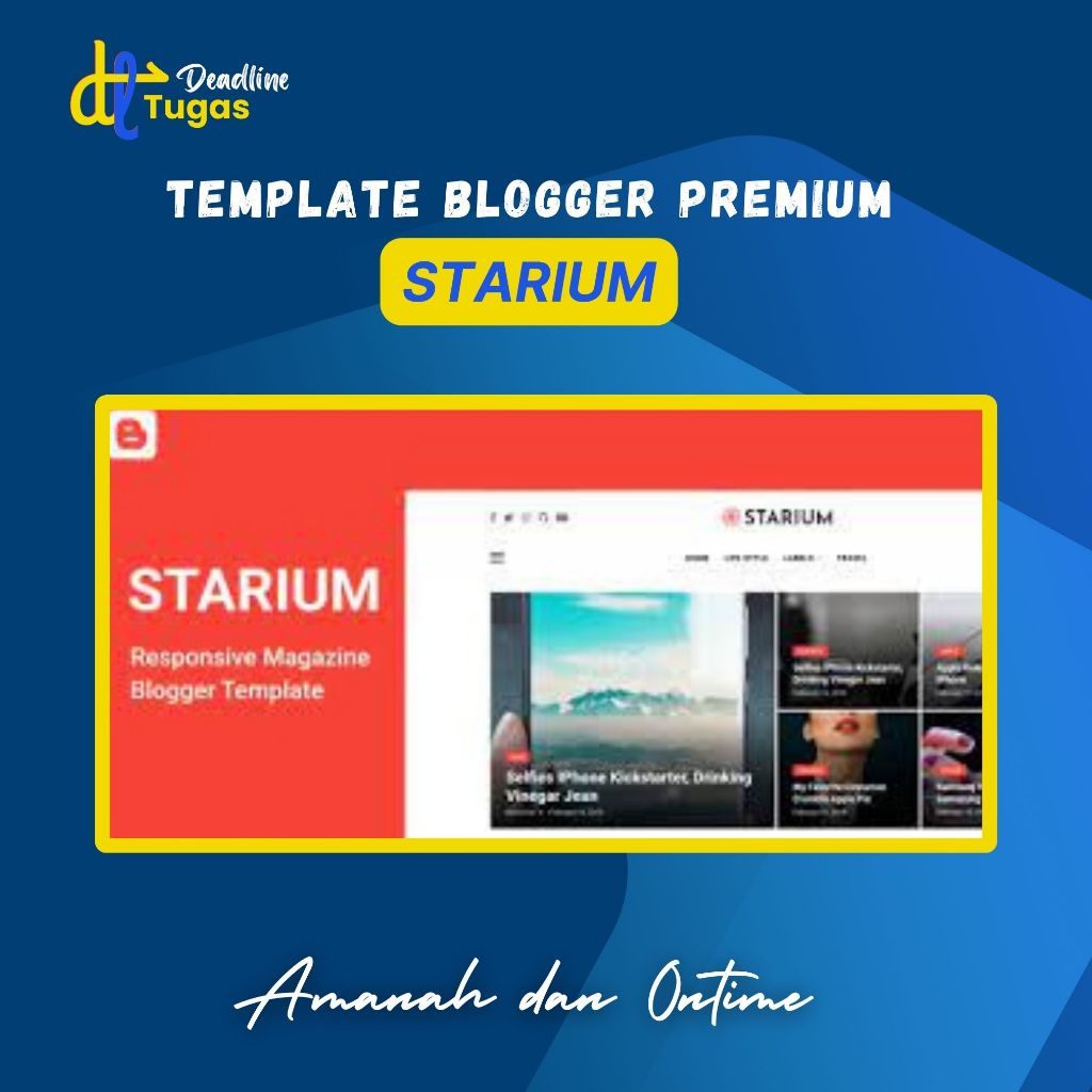 Jual Template Blogger Premium Starium - Responsive News & Magazine Blogger Template | Shopee ...
