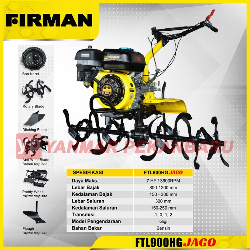 Jual Mesin Traktor Bajak Tanah / Tractor FIRMAN FTL 900 HG JAGO ...