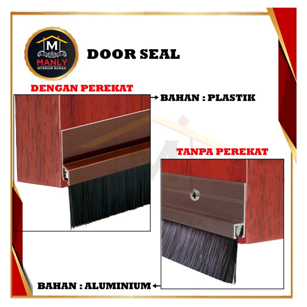 Jual Penutup Celah Bawah Pintu Door Seal / Door Bottom Brush Seal FREE ...