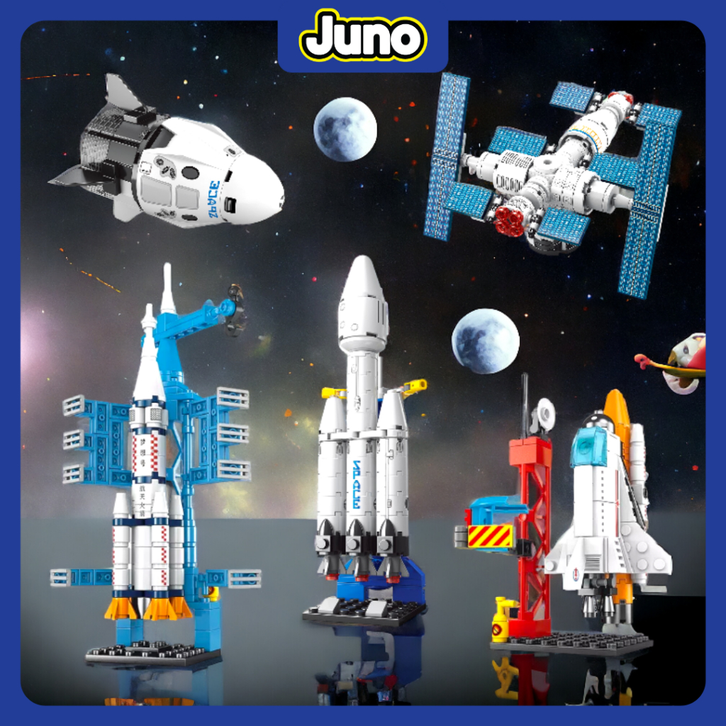 Jual JUNO Mainan Bricks Rocket Kotak Pesawat Ulang-alik Peluncuran ...