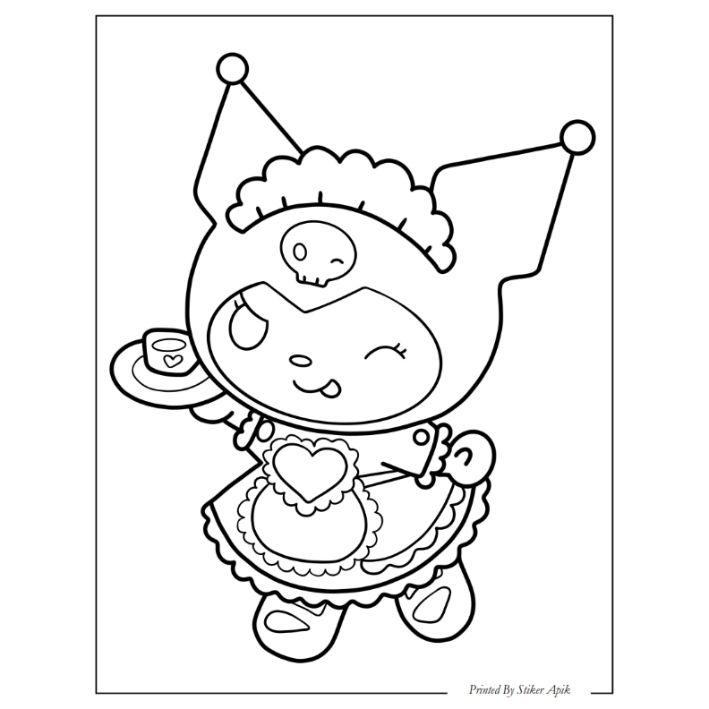 Jual Kertas Gambar Mewarnai Tema Kuromi Worksheet Coloring Paper ...
