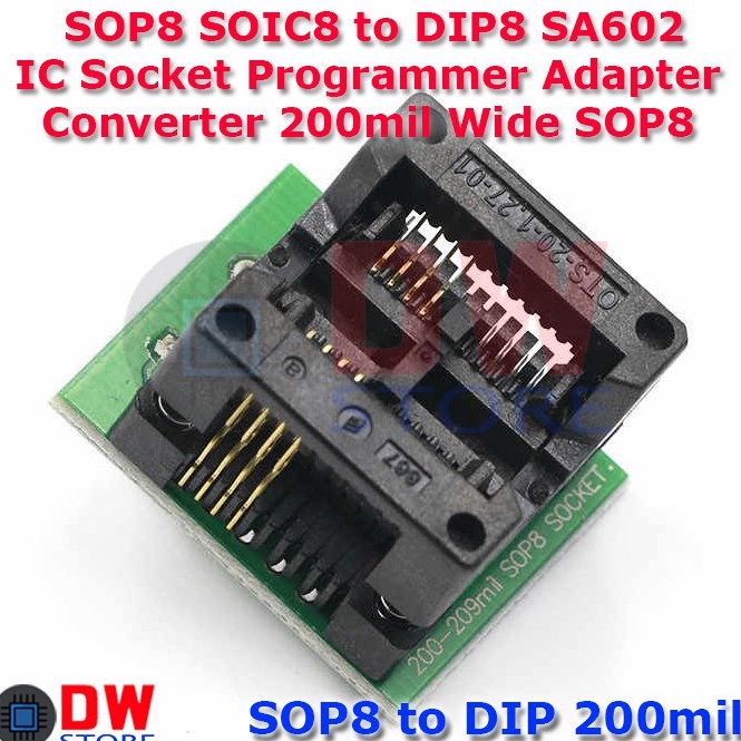 Jual ART A96V SOP8 SOIC8 to DIP8 IC Socket Programmer CH341A Adapter ...