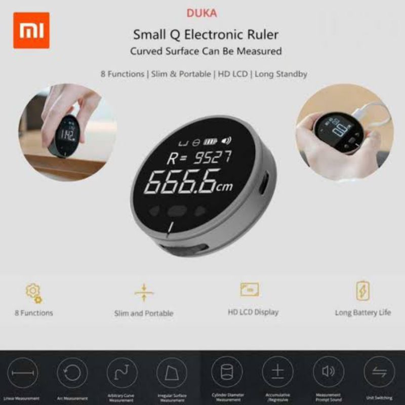 Jual Xiaomi Duka Mini Q Penggaris Meteran Digital LCD Screen Alat Ukur ...