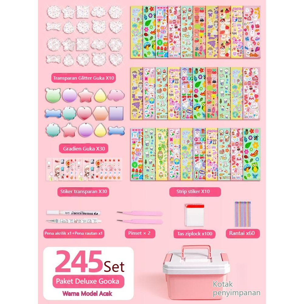 Jual 505pcs DIY Gantungan Kunci Akrilik Set DIY Keychain Set Kartu ...