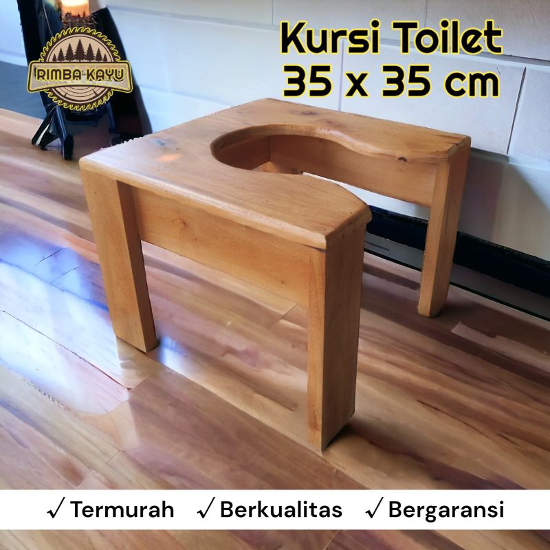 Jual kursi toilet wc duduk portable kayu kursi jongkok BAB lansia 35x35 ...
