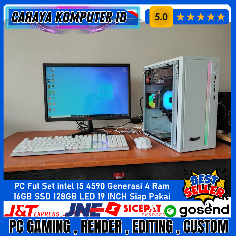 Jual PC Gaming Editing Intel Core I5 4590 Generasi 4 Ram 16GB SSD 128GB ...