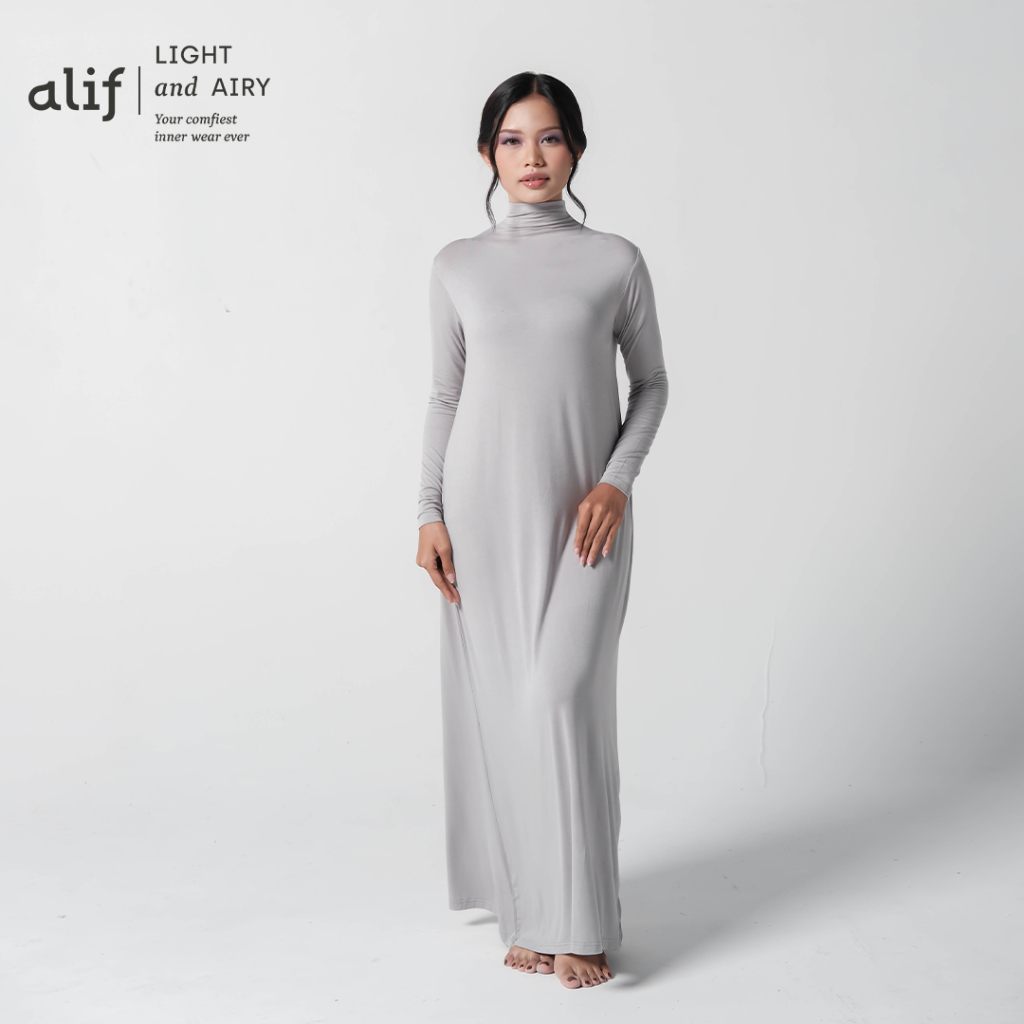 Jual Alif Modern Wear - Raana Inner Dress - Grey | Shopee Indonesia