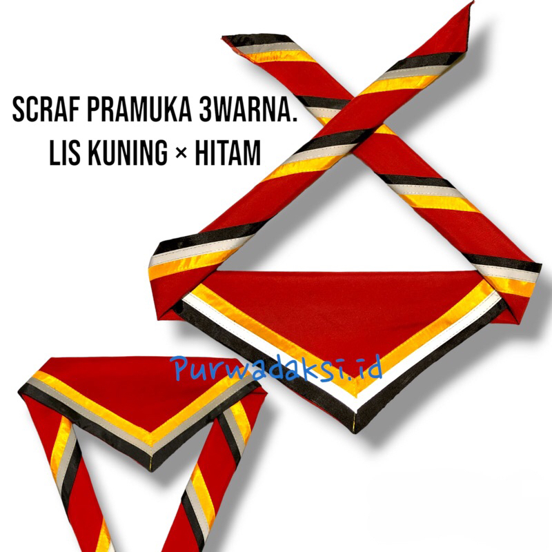 Jual scraft pramuka lis menyala 3 warna kombinasi merah lis kuning ...