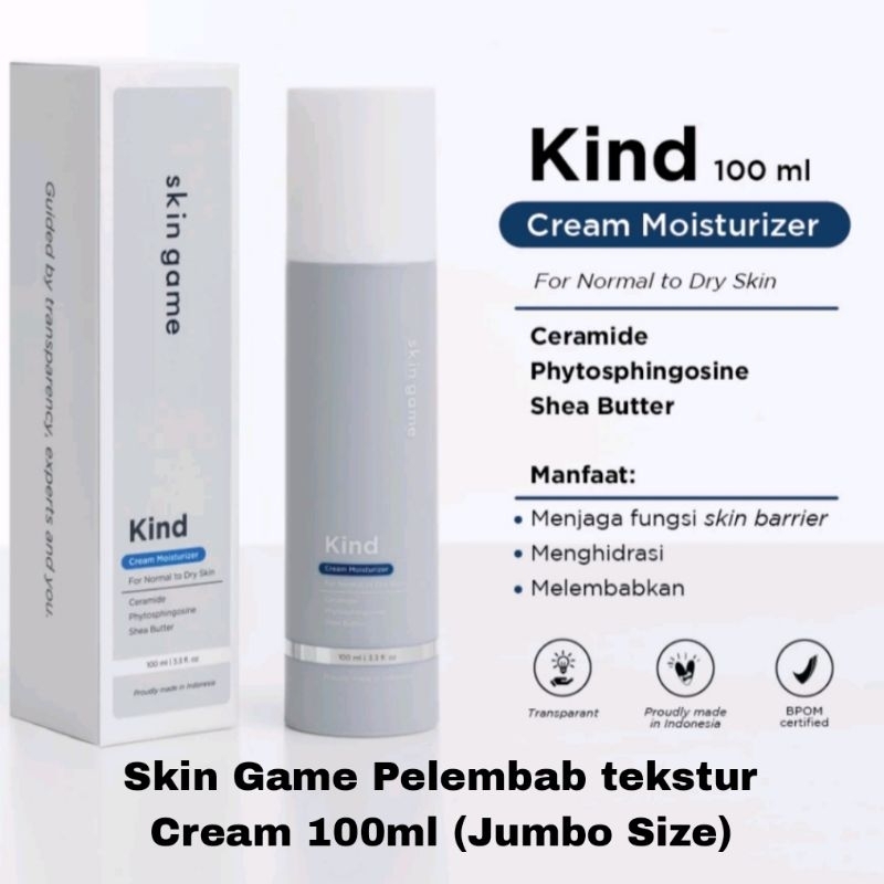 Jual Skin Game Kind Cream Moisturizer 100ml (Jumbo Size) | Shopee Indonesia