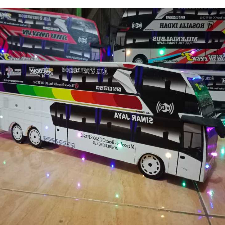 Jual Mainan Miniatur Bus Telolet Basuri Batrai Cas Full Lampu Jumbo ...
