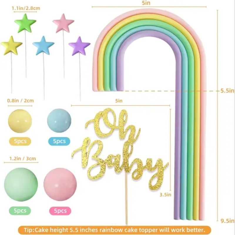 Jual Cake Topper Bola Set Oh Baby Birthday Cake Decoration | Shopee ...