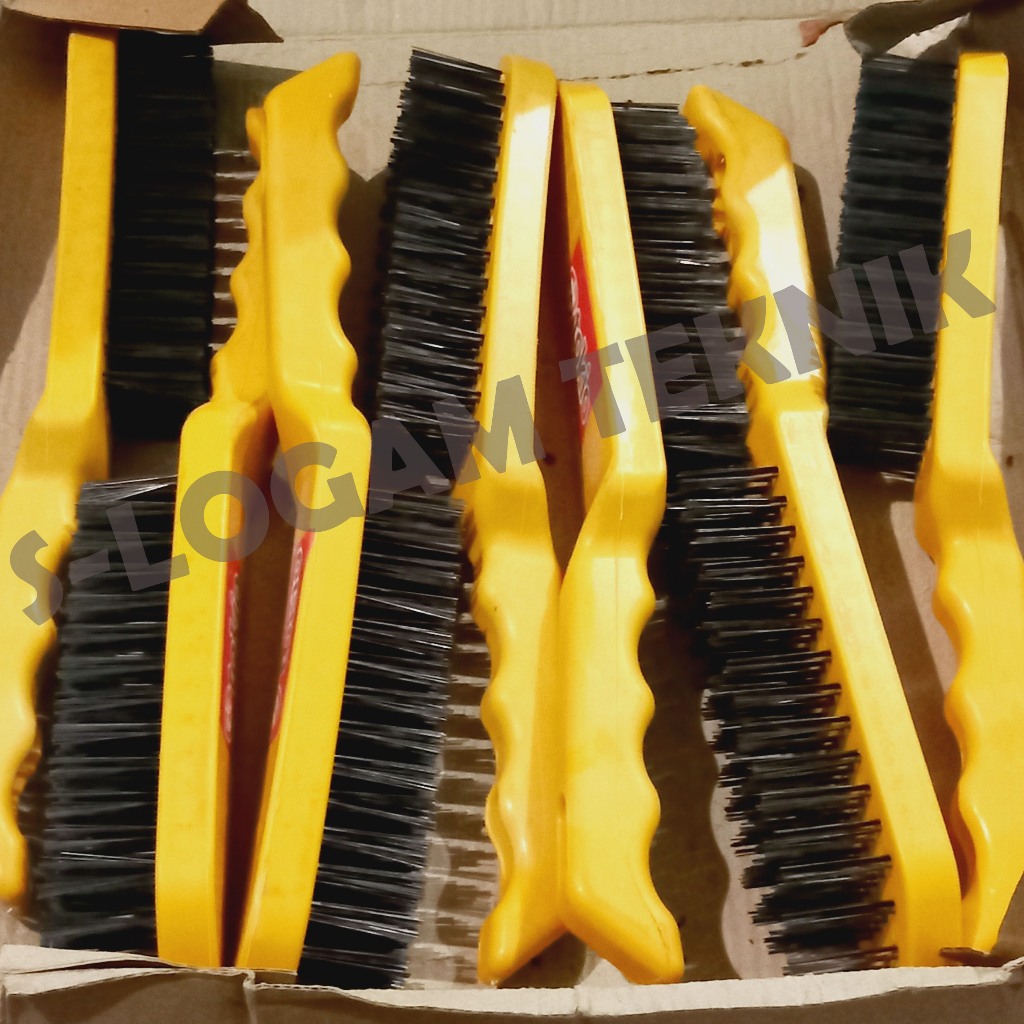 Jual Sikat Baja Kawat Hitam Gagang Fiber 6 Baris CAMEL Plastik PVC ...